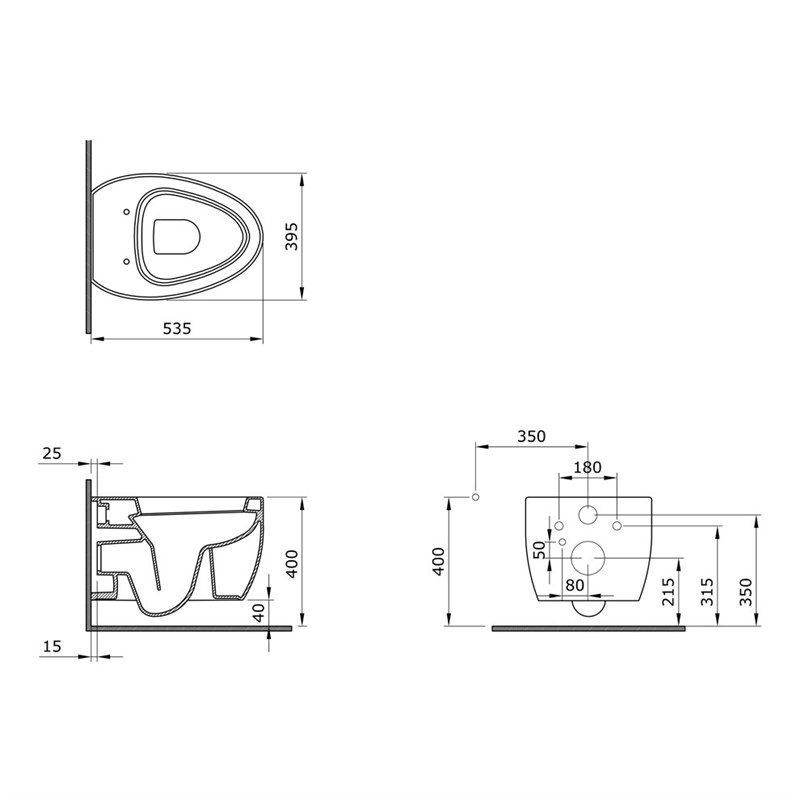 Euromart - Bocchi Etna Wall Hung Toilet - Shiny orange - #335495