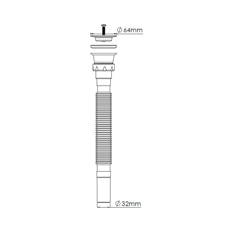 Euromart - Boden 32 çap 64 mm Paslanmaz Lavabo Sifonu
