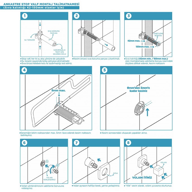 Euromart - Boden Asteri Ugrađeni zaporni ventil 20 mm - krom #344018