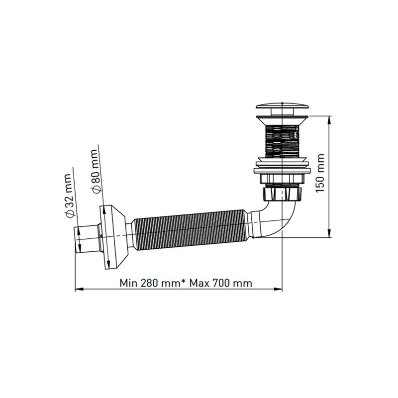 Euromart - Boden Siphon Set with Strainer - Bronze Color #344042
