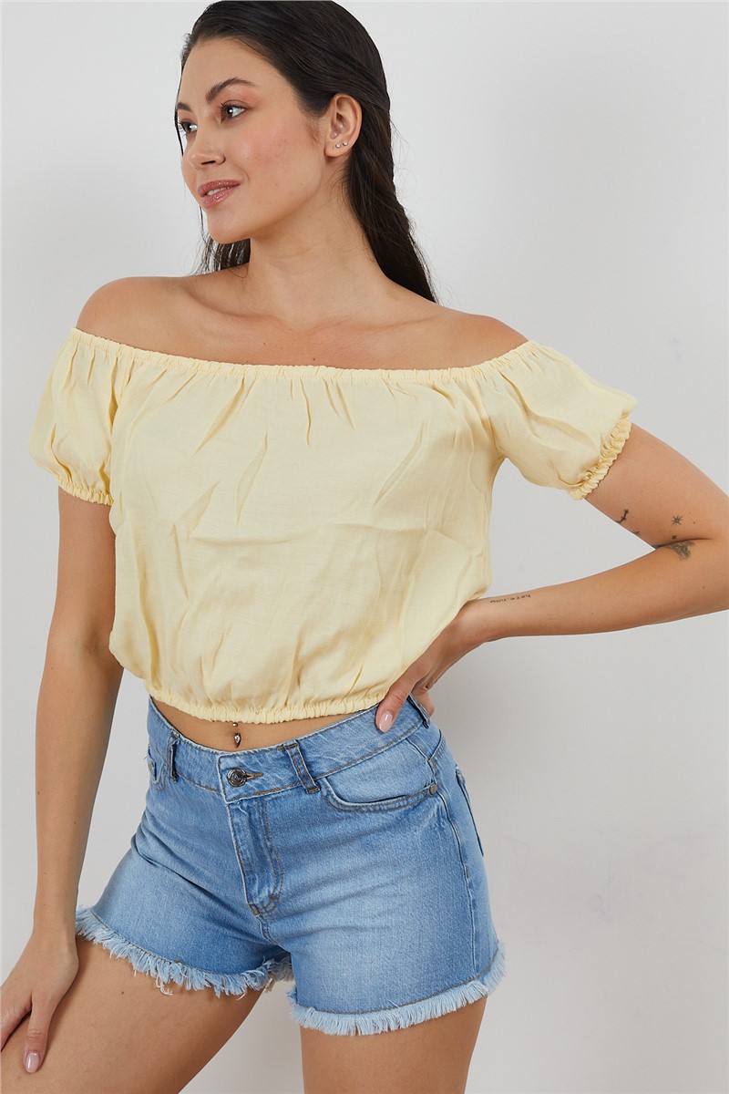 Euromart - Tonny Black Women's Crop Top - Yellow #307709