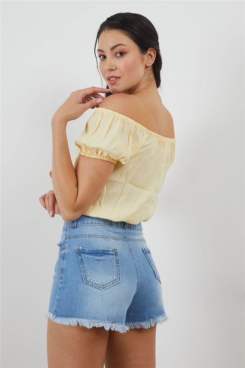 Euromart - Tonny Black Women's Crop Top - Yellow #307709