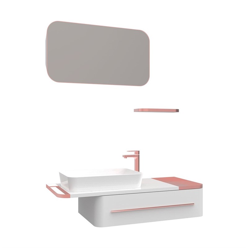 Euromart - Creavit Angel Bathroom Set 120 cm - Pink-White #337667