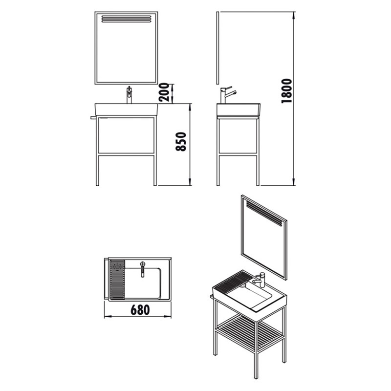 Euromart - Creavit Arya 65 Banyo Dolabı