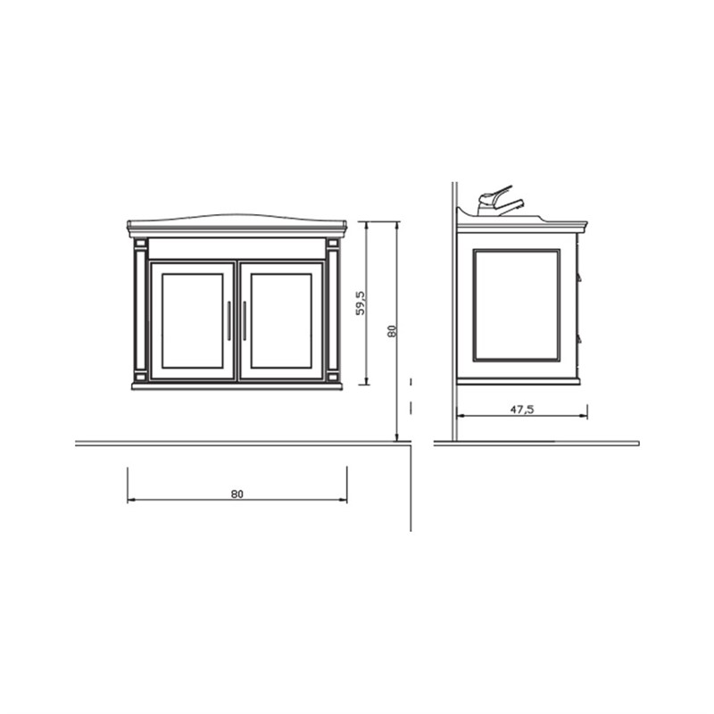 Euromart - Denko Albatros Bathroom Cabinet 80 cm - White #339198