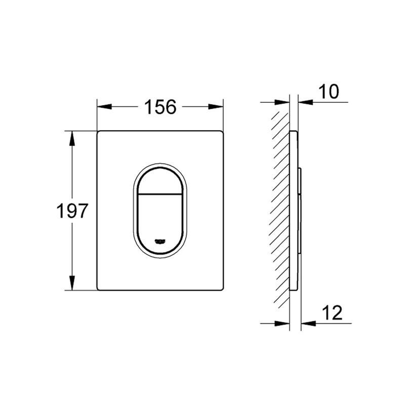 Euromart - Grohe ABS Beyaz Gömme Rezervuar Kumanda Paneli