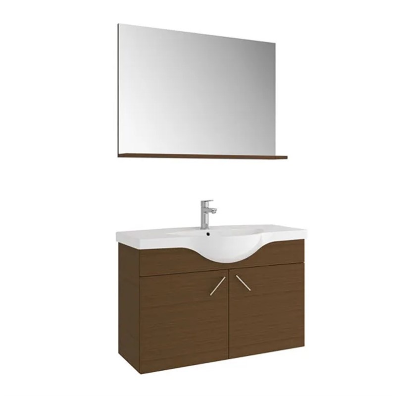 Euromart - Kale Milena 100 cm İtalyan Ceviz Banyo Dolabı