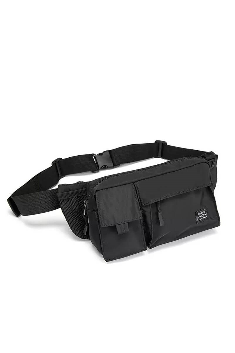 Euromart - Men's bum bag with tags Black #0526