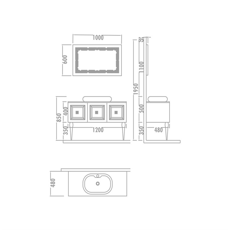 Euromart - Nplus Century Silver 120 cm Banyo Dolabı