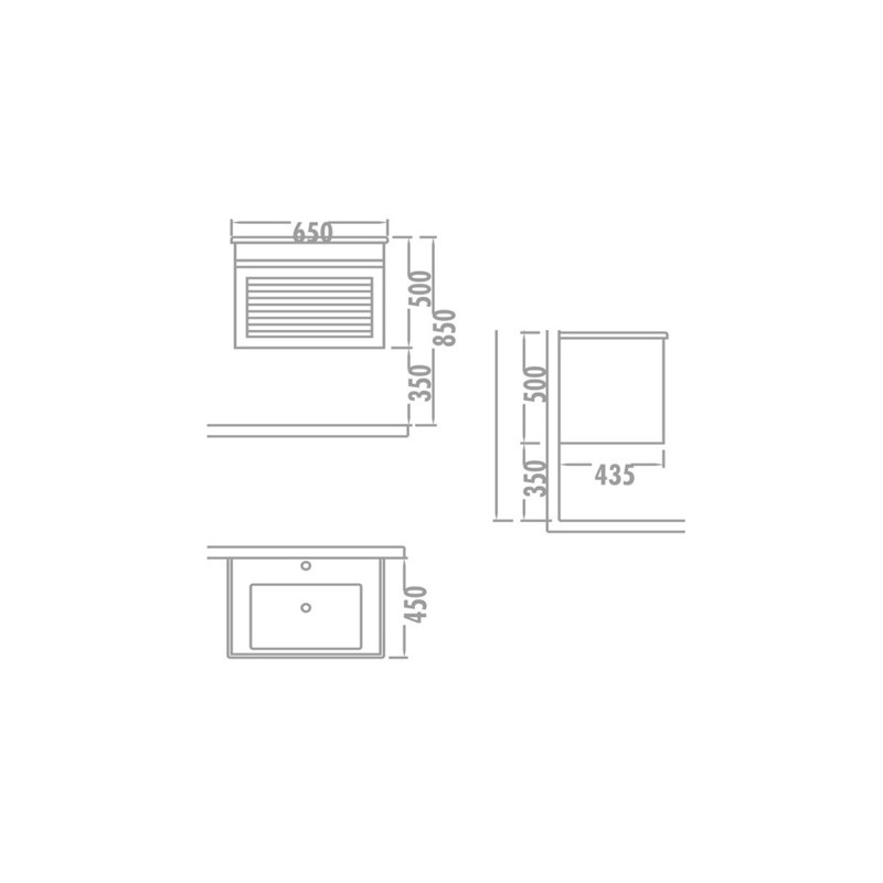 Euromart - Nplus Megane Bathroom Base Cabinet 65cm - White #338698