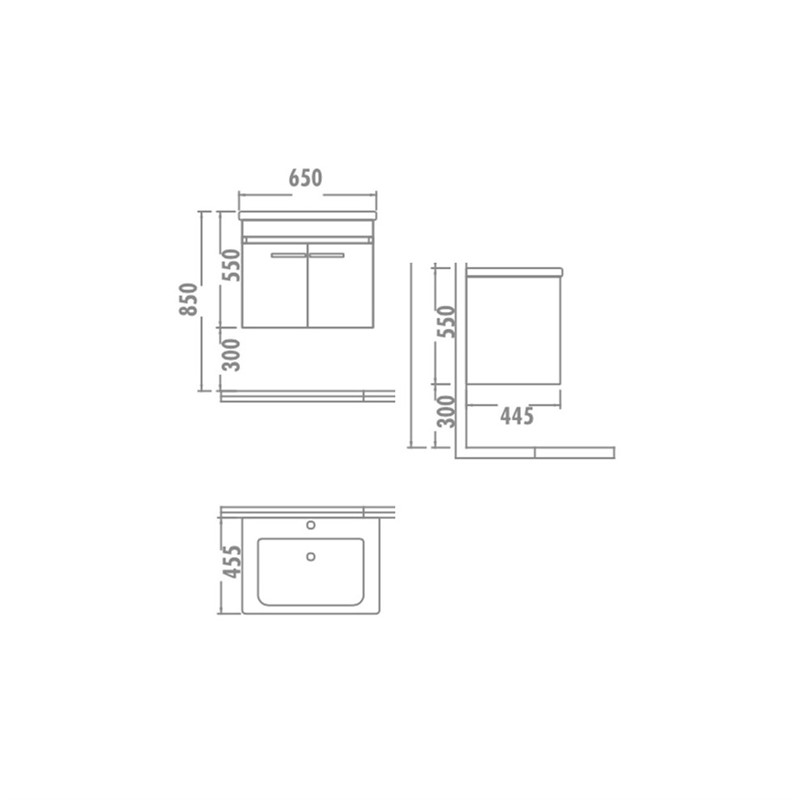 Euromart - Nplus Storm Bathroom Base Cabinet 65cm - White #338728