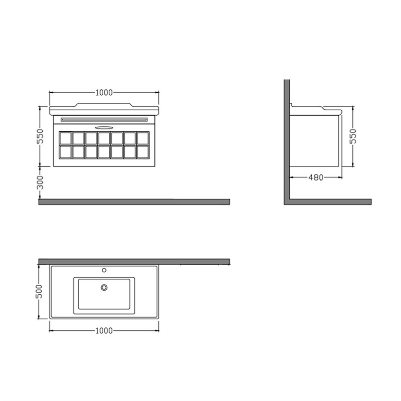 Euromart - Nplus Tivoli Base bathroom cabinet 100 cm - #340813