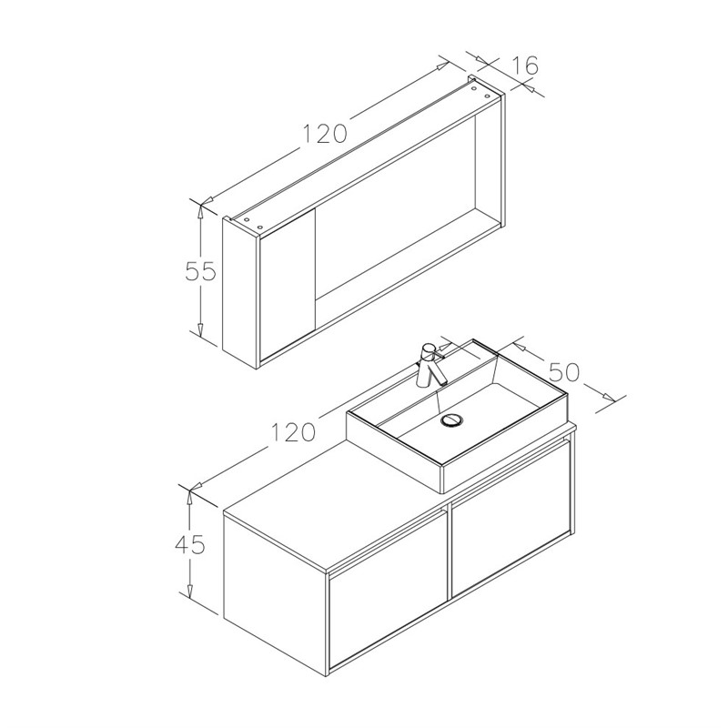 Euromart - Orka Canada Bathroom Set 120 cm - #339292