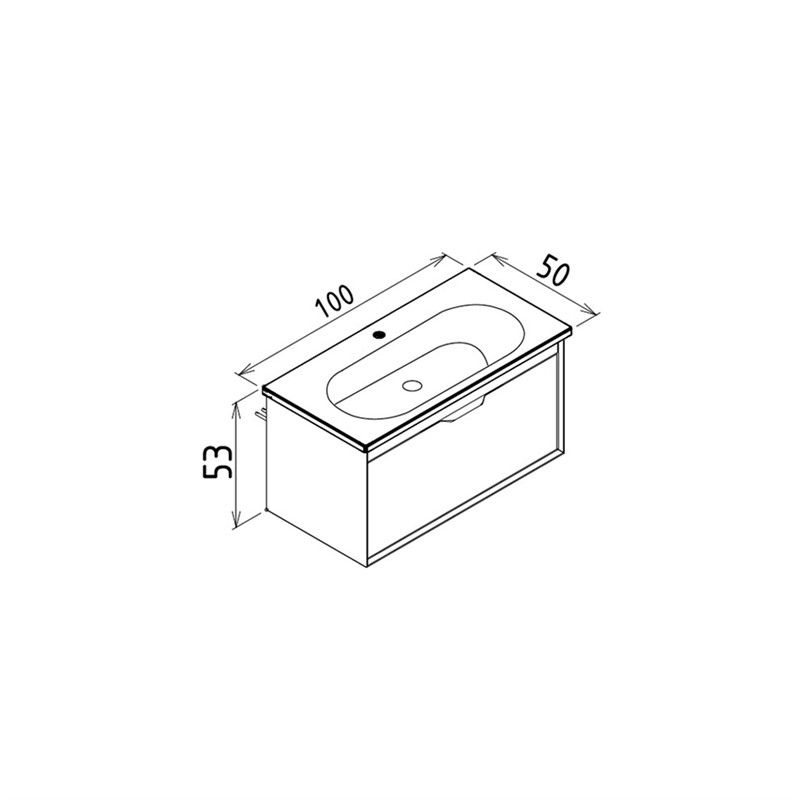 Euromart - Orka Clay Lower bathroom cabinet 100 cm - Mink #344360