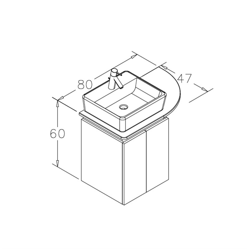 Euromart - Orka Panama Base Bathroom Cabinet 80cm - White #344376