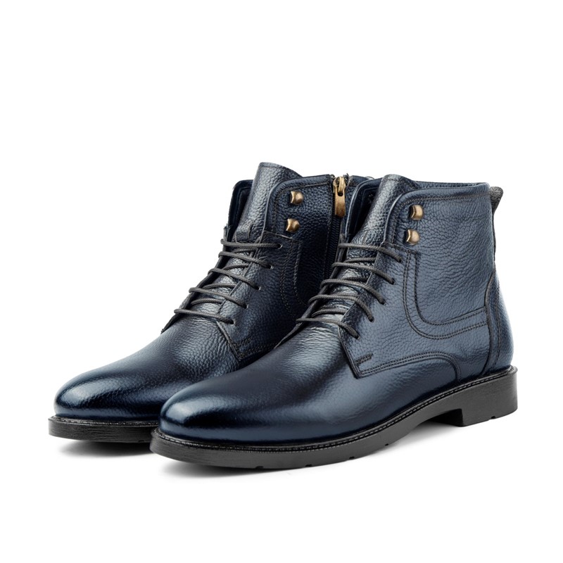 Euromart - Ducavelli Men's Genuine Leather Boots - Dark Blue #363789