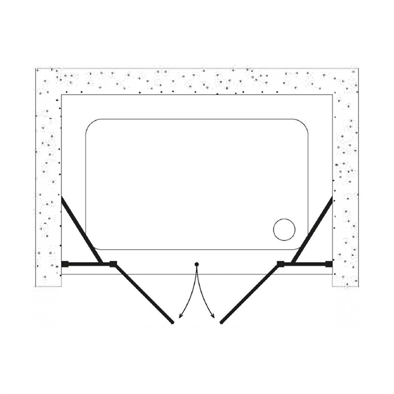 Euromart - Shower Relax Double Door Between Two Walls Shower Cabin 140 ...