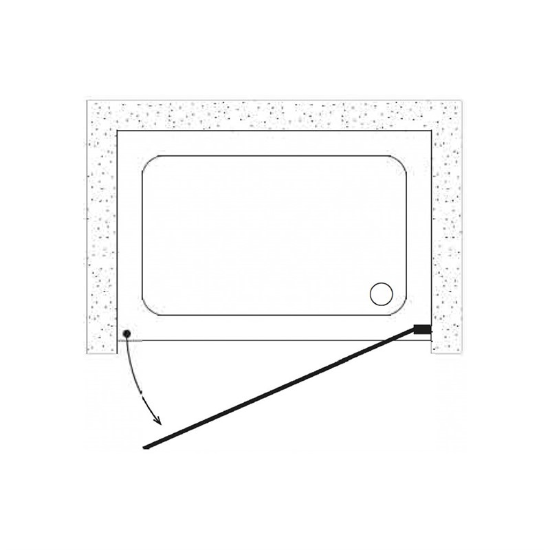 Euromart - Shower Relax Between Two Walls Shower cabin 90 cm - Inox #348538