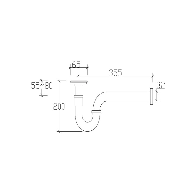 Euromart - Tema U Sink trap - Chrome #334898