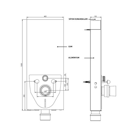 Euromart - Bocchi Glass Box Cistern System - White #340235