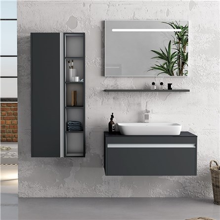 Euromart - NPlus Camaro Bathroom Set 90cm - Gray #336009