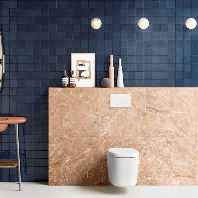 Euromart - VitrA Retromix Porzellan Fliese 10x10 cm - blau glänzend #356500