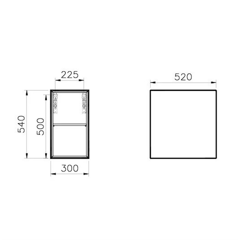 Euromart - VitrA Frame Wall Module with Shelves 30cm - Matt Black #345078