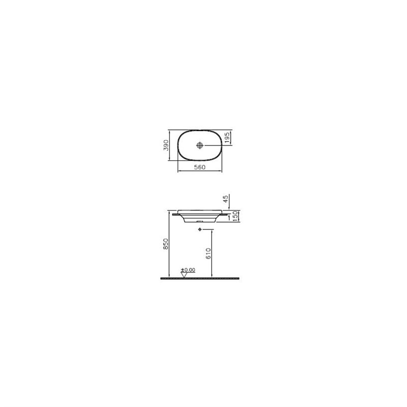 Euromart - VitrA Frame Oval Countertop Washbasin 56cm - Black #337425