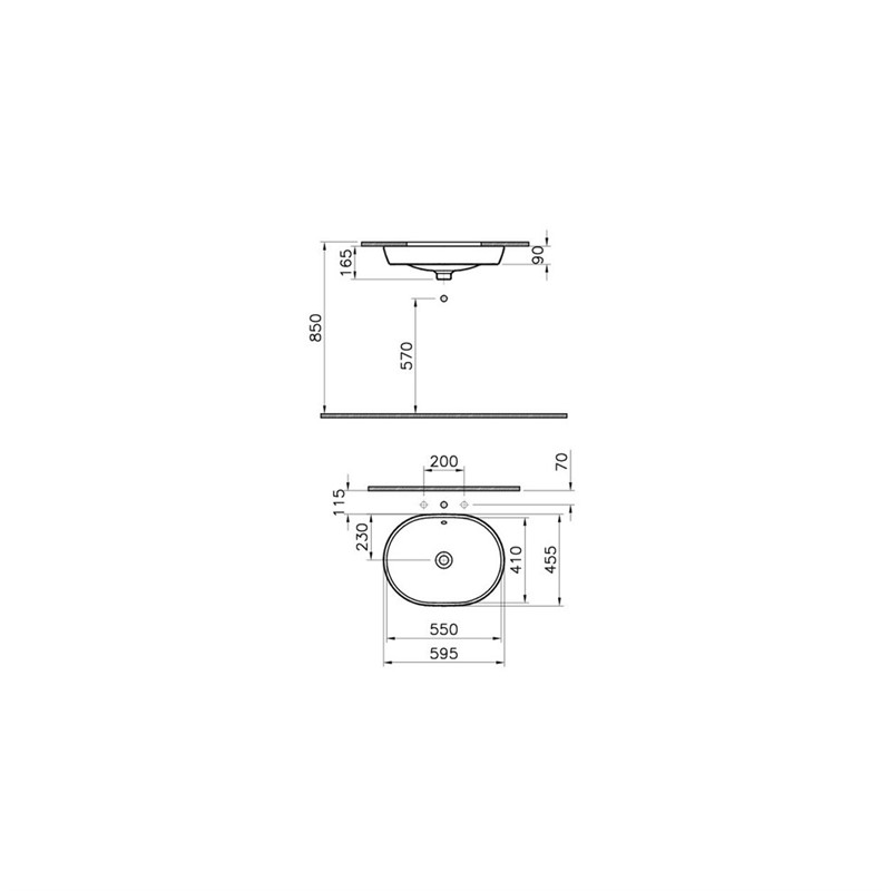Euromart - VitrA Metropole 60 cm Beyaz Tezgah Altı Lavabo