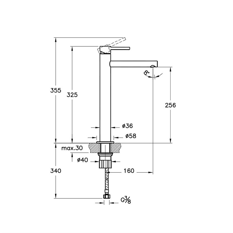 Euromart - VitrA Origin Basin Faucet - Copper Color #340645