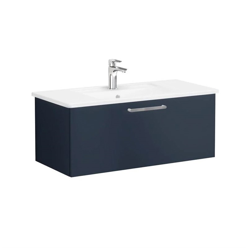 Euromart - Vitra Root Cabinet with sink 100 cm - Dark blue matt #354861